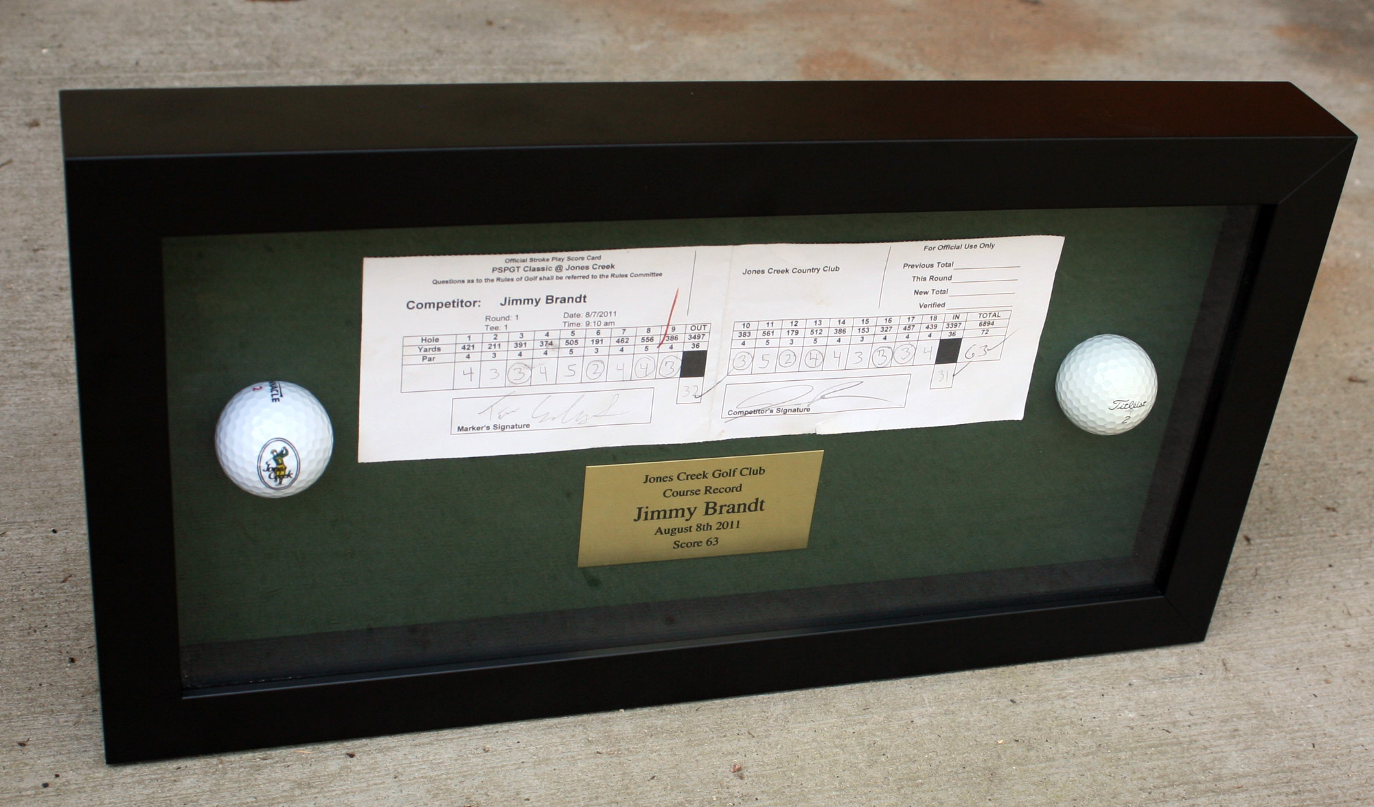 Commemorating the Course Record - GolfFlagFrames